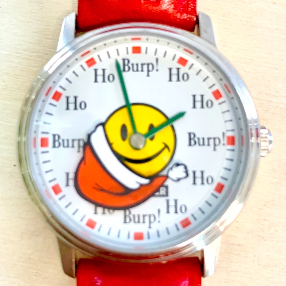 Vintage 1995 Joe Boxer Santa Smiley Face Watch - Gem